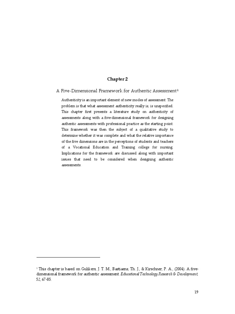 1.1 A Five Dimensional Framework For Authentic Assessment | PDF ...
