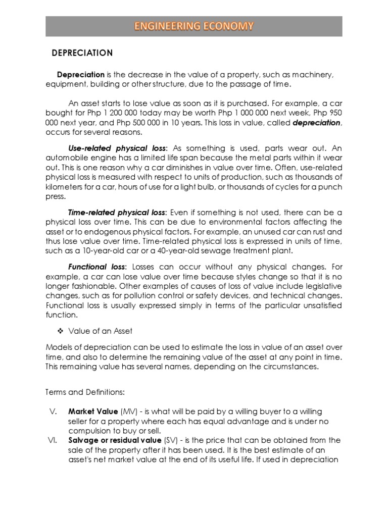 LESSON 14. Depreciation | PDF | Depreciation | Value (Economics)
