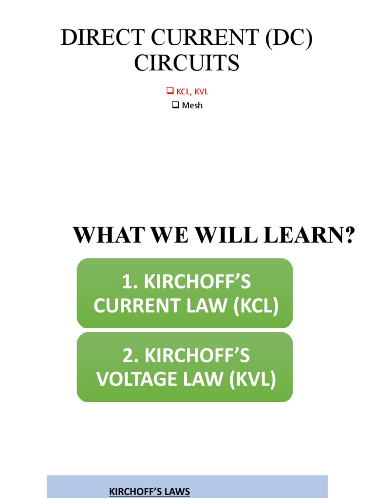 Chapter 1 DC KCL KVL (Part 2) | PDF | Electrical Network | Electrical ...