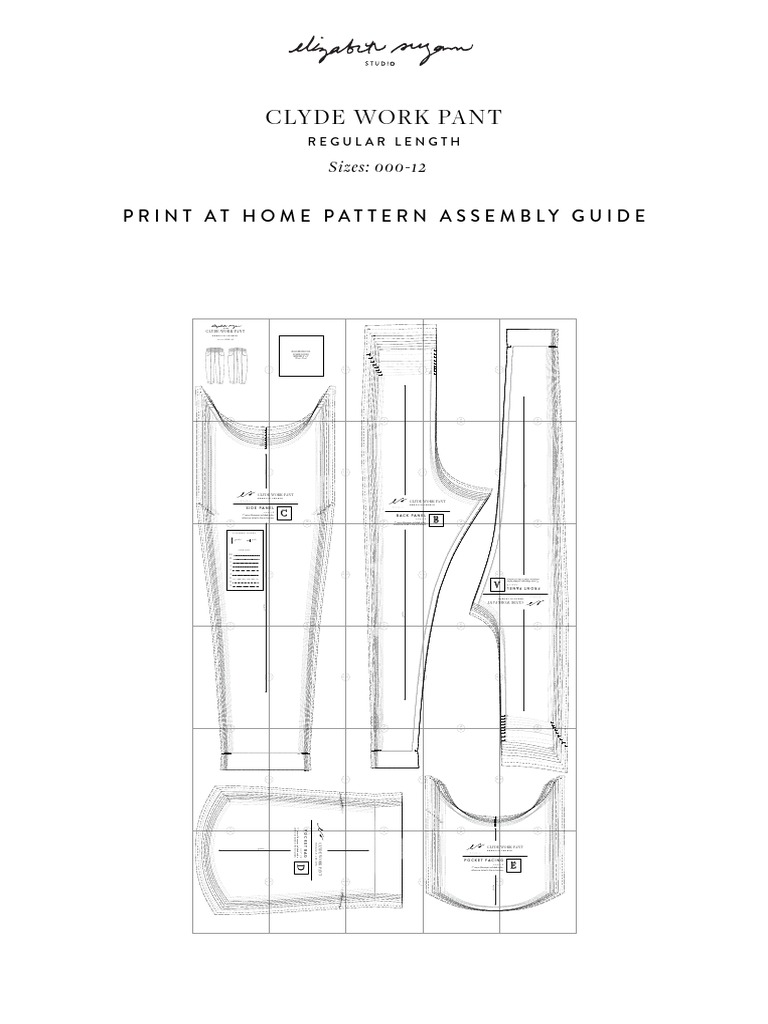 Clyde Work Pant: Print at Home Pattern Assembly Guide | Download Free ...