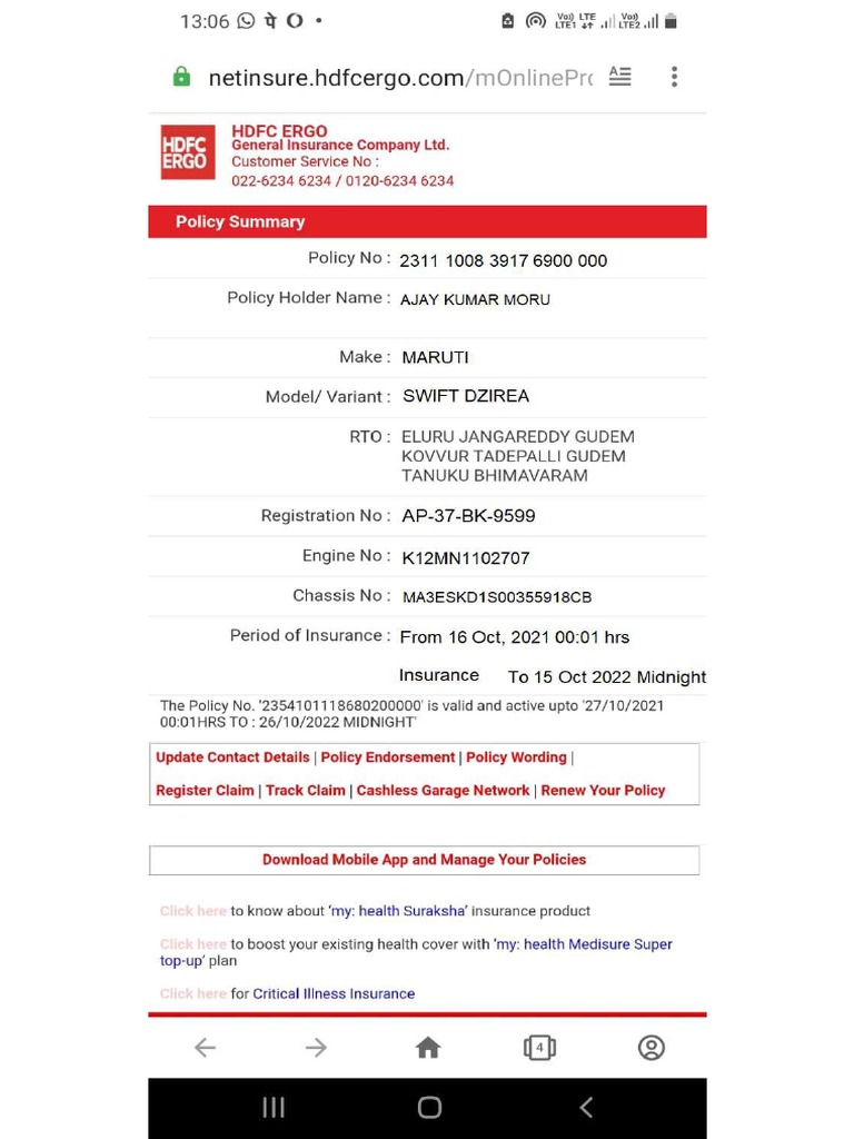 HDFC ERGO General Insurance Company Limited | PDF