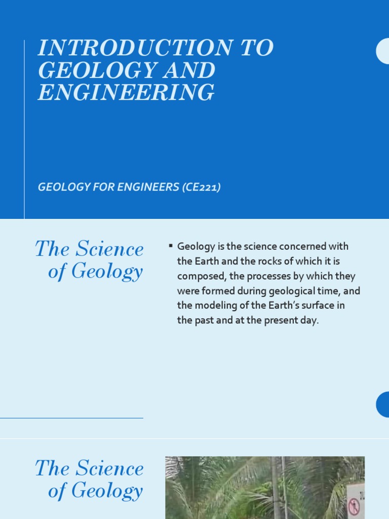 Module 1 INTRODUCTION TO GEOLOGY AND ENGINEERING | PDF | Geology ...