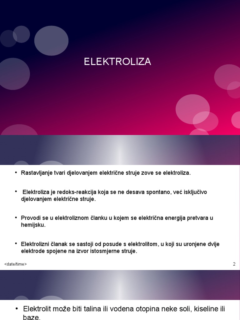 Elektroliza I F. Zakoni | PDF