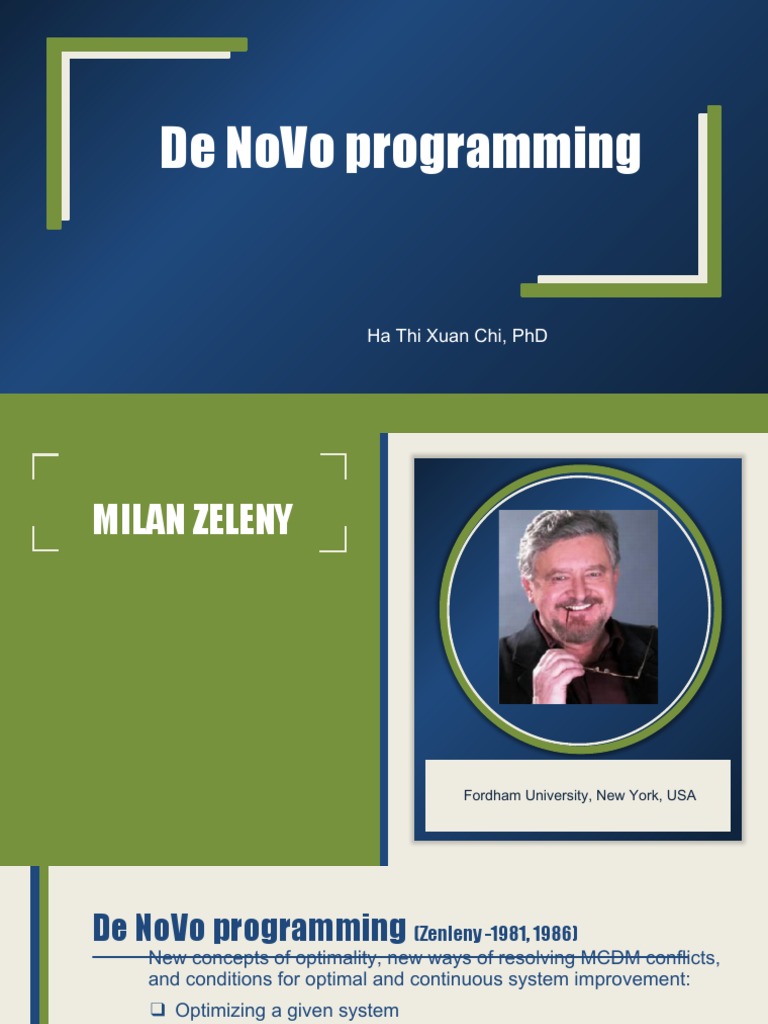 De Novo Programming: Ha Thi Xuan Chi, PHD | PDF | Mathematical Optimization | Linear Programming