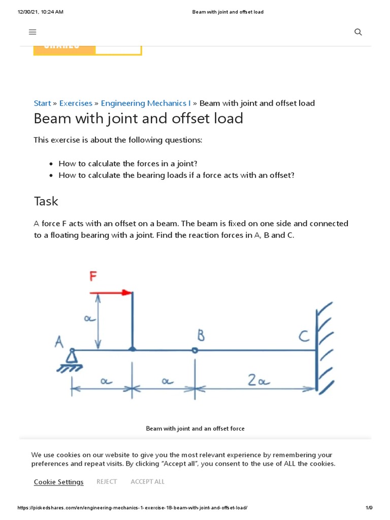Beam With Joint and Offset Load | PDF | Http Cookie | Beam (Structure)