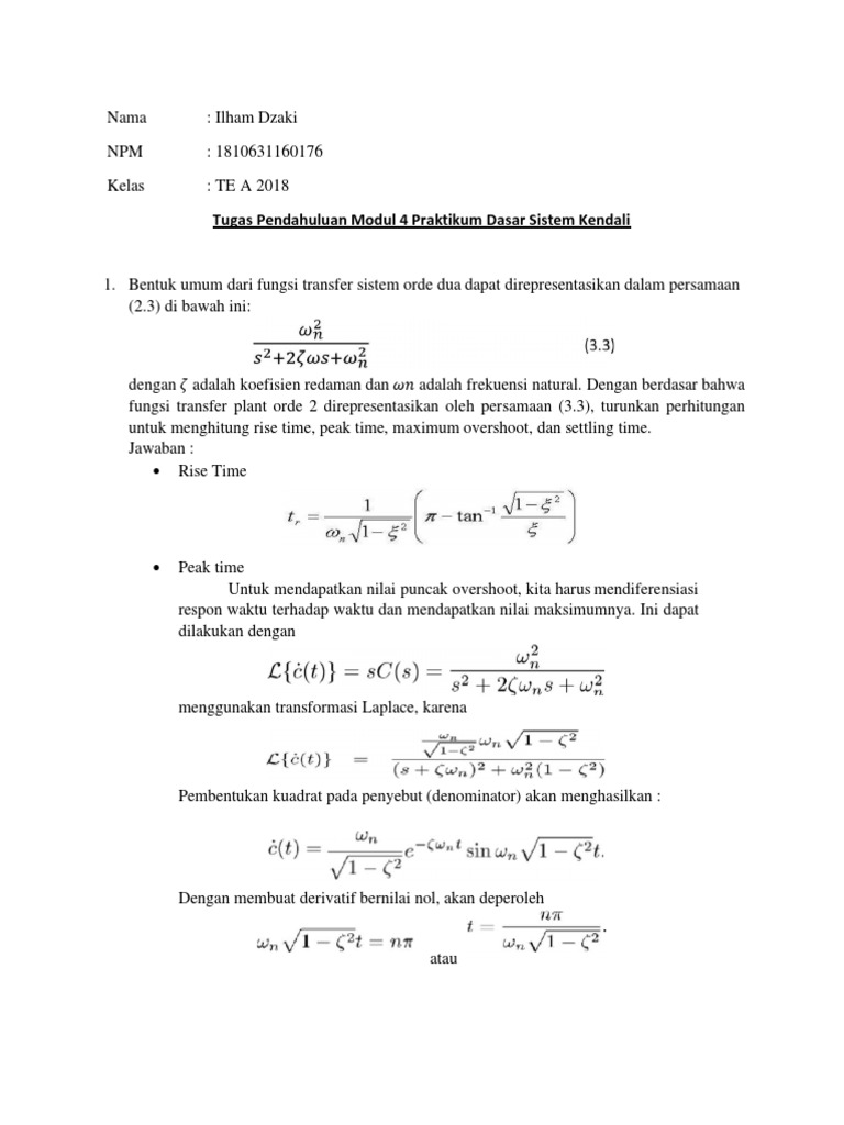 Tugas Pendahuluan | PDF