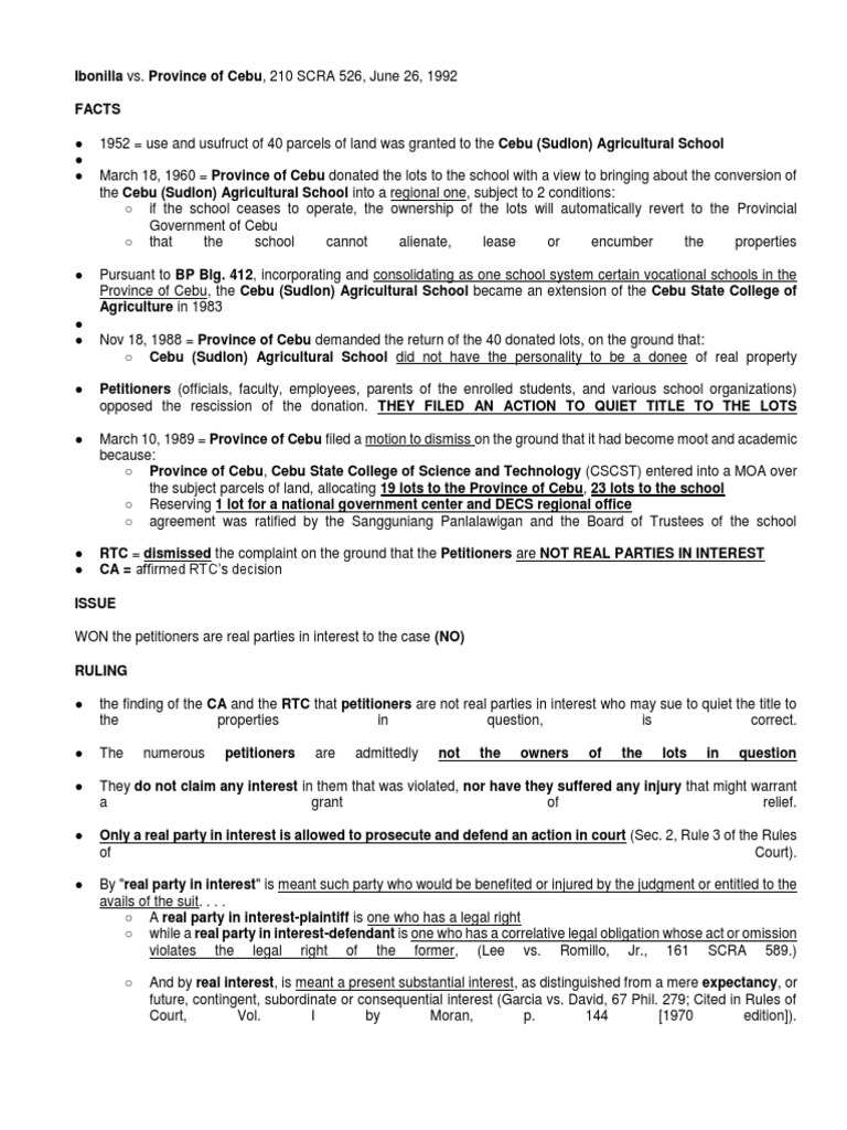 3.) Rule 3, Sec 2 Up To Rule 7, Sec 5 Case Digest | PDF | Mortgage Law ...