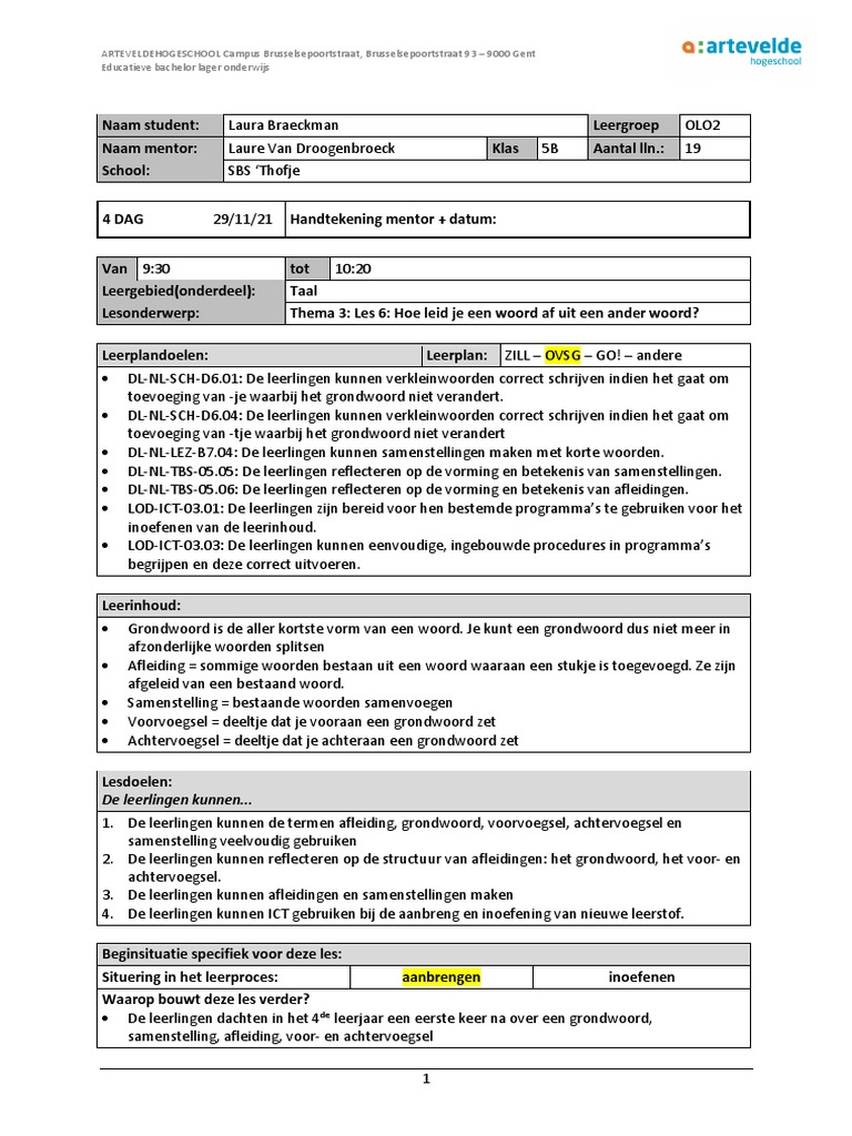 Samenstellingen en Afleidingen Afstand Officieel | PDF