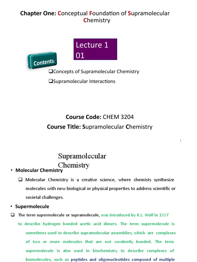 Introduction To Supramolecular Chemistry | PDF | Intermolecular Force | Chemical Bond