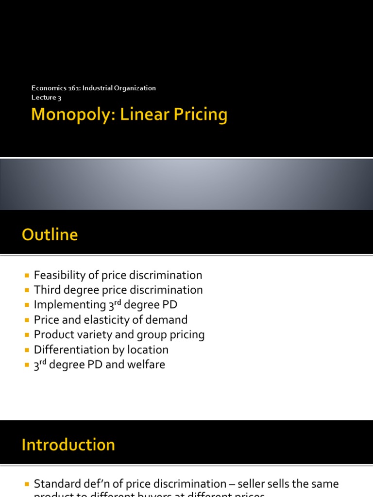 IO Price Discrimination - Linear Pricing | PDF | Price Discrimination ...