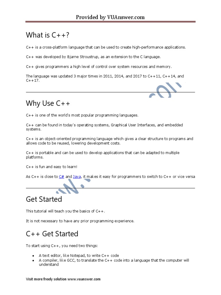 CS201 Short Notes | PDF | Class (Computer Programming) | Pointer ...