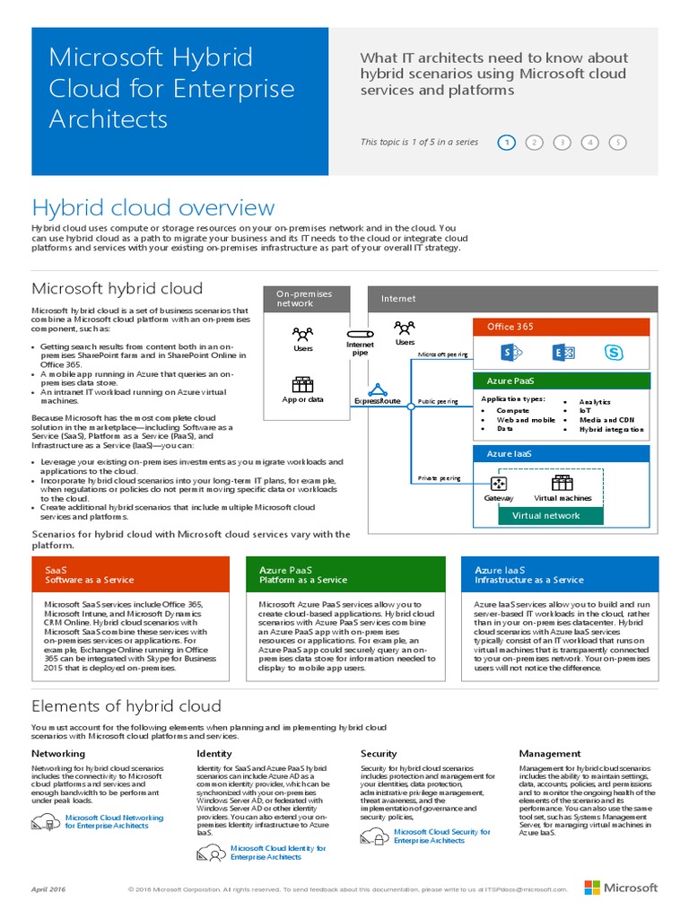 Microsoft Hybrid Cloud For Enterprise Architects | PDF | Cloud ...