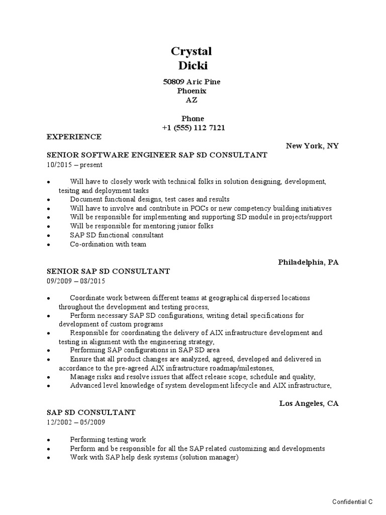 SAP SD Resume Fresher | PDF | Information Technology | Computing