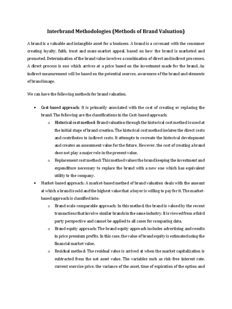 Interbrand Methodologies | PDF | Valuation (Finance) | Discounted Cash Flow