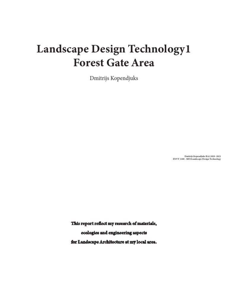 Landscape Design Technology Report | PDF | Brick | Gardens