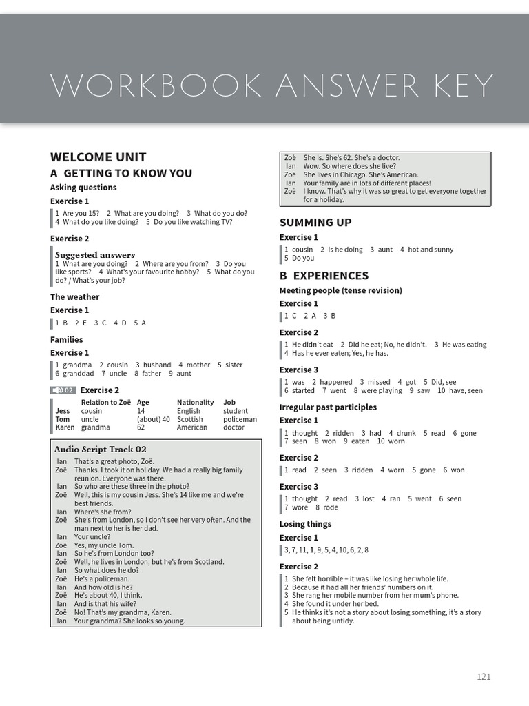 Workbook Answer Key Overview | PDF