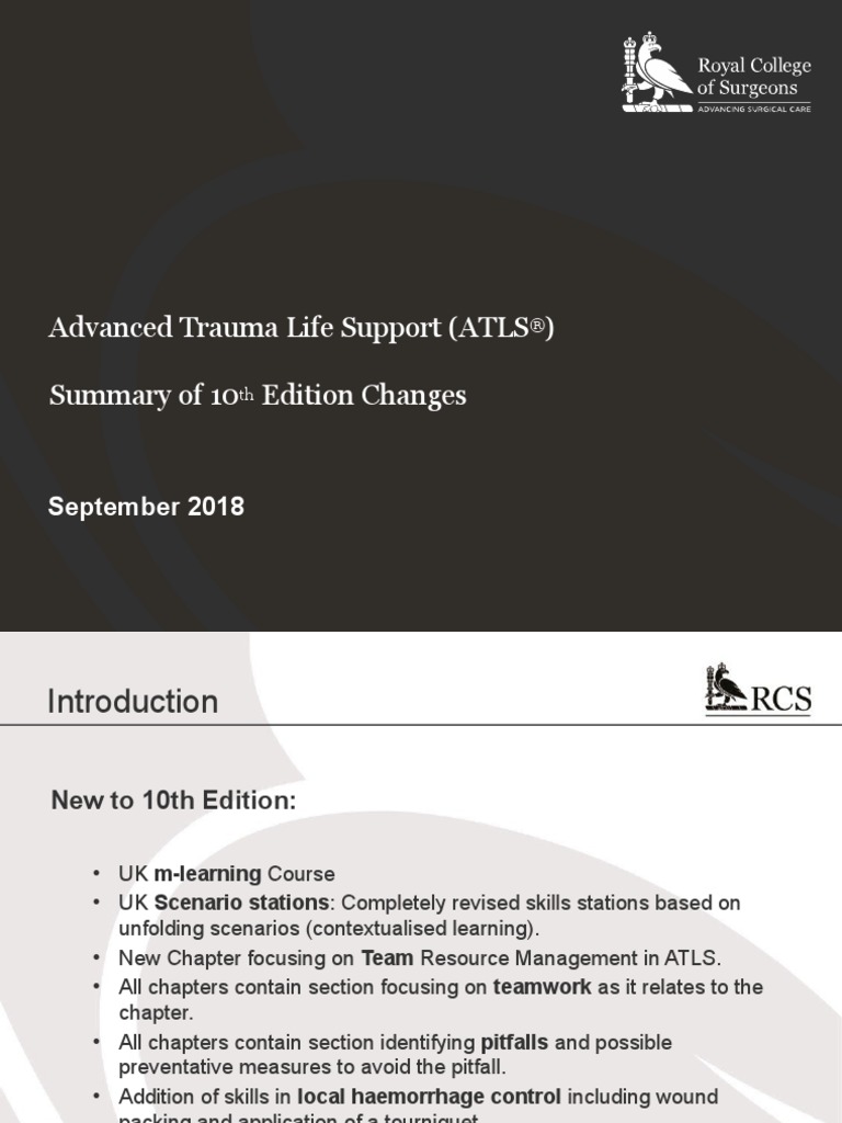 ATLS 10th Edition Changes | PDF | Major Trauma | Traumatic Brain Injury