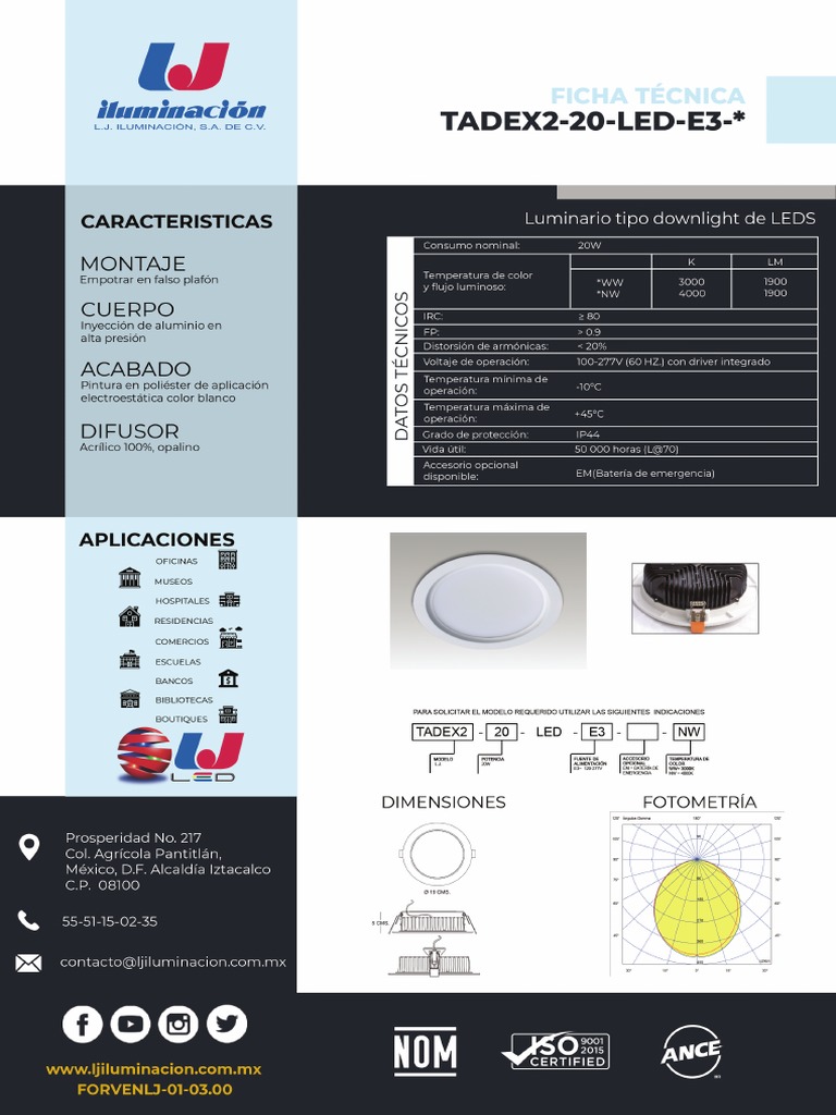 Tadex2 20 Led E3 | PDF