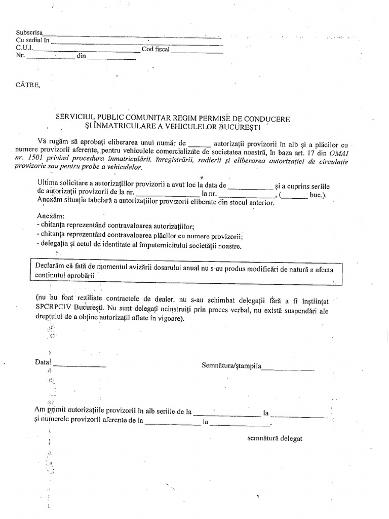 Cerere Numere Rosii | PDF