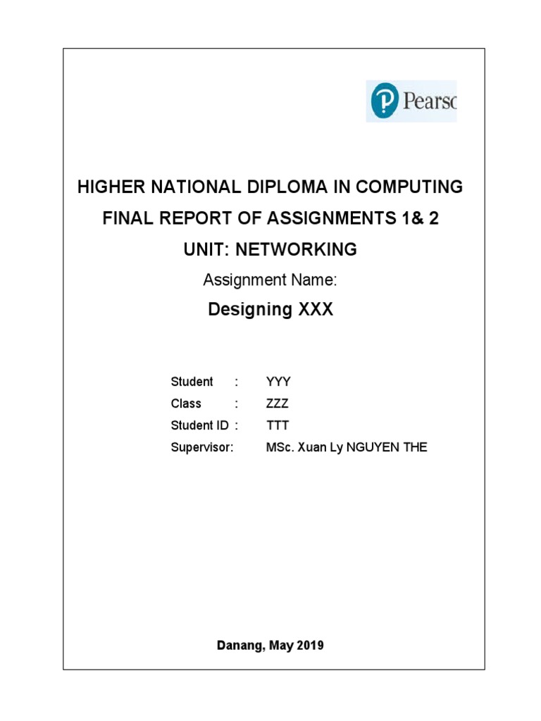 Higher National Diploma in Computing Final Report of Assignments 1& 2 ...