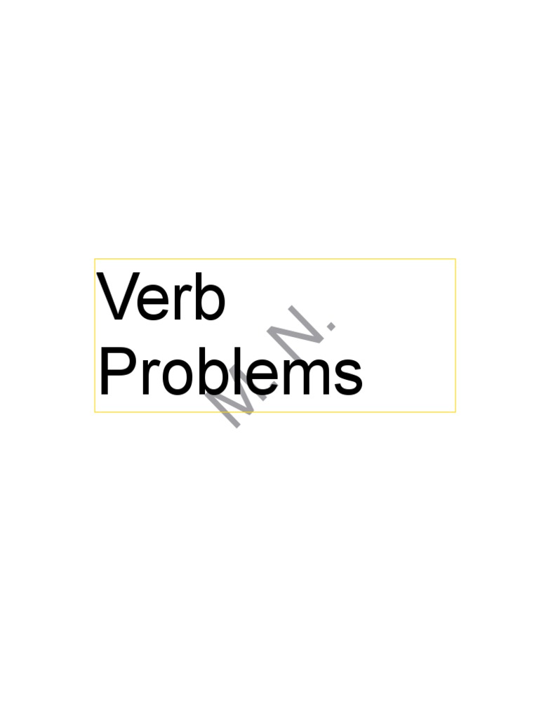 Verb Problems Test 1 | Download Free PDF | Chemical Bond | Balance ...