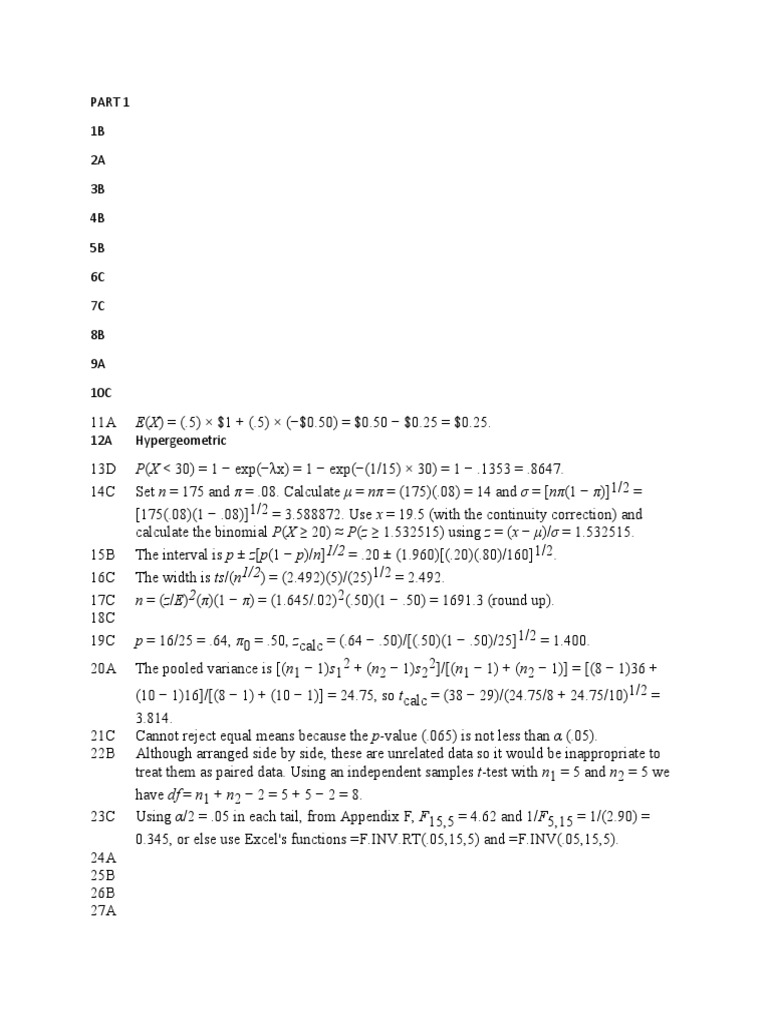 Solutions To Final Exam 2 Sample Test | PDF | Teaching Mathematics ...
