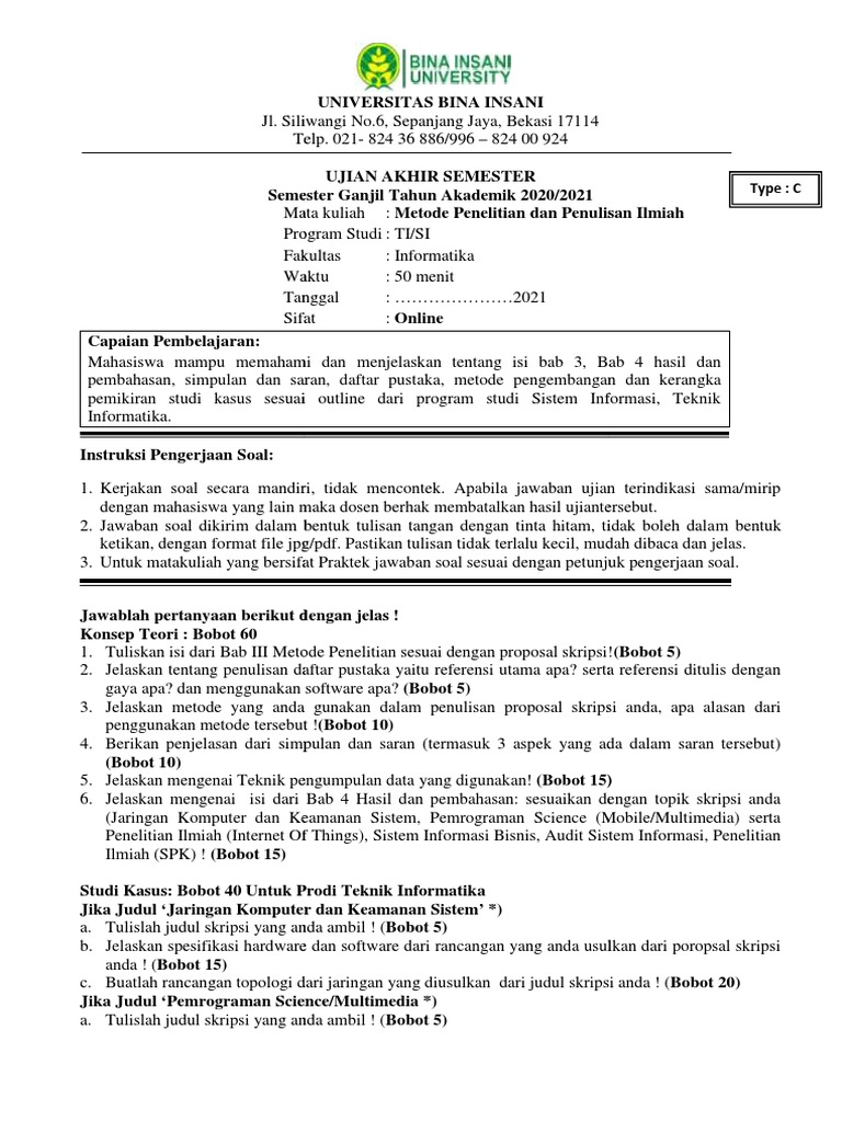 Soal UAS MPPI Type C | PDF