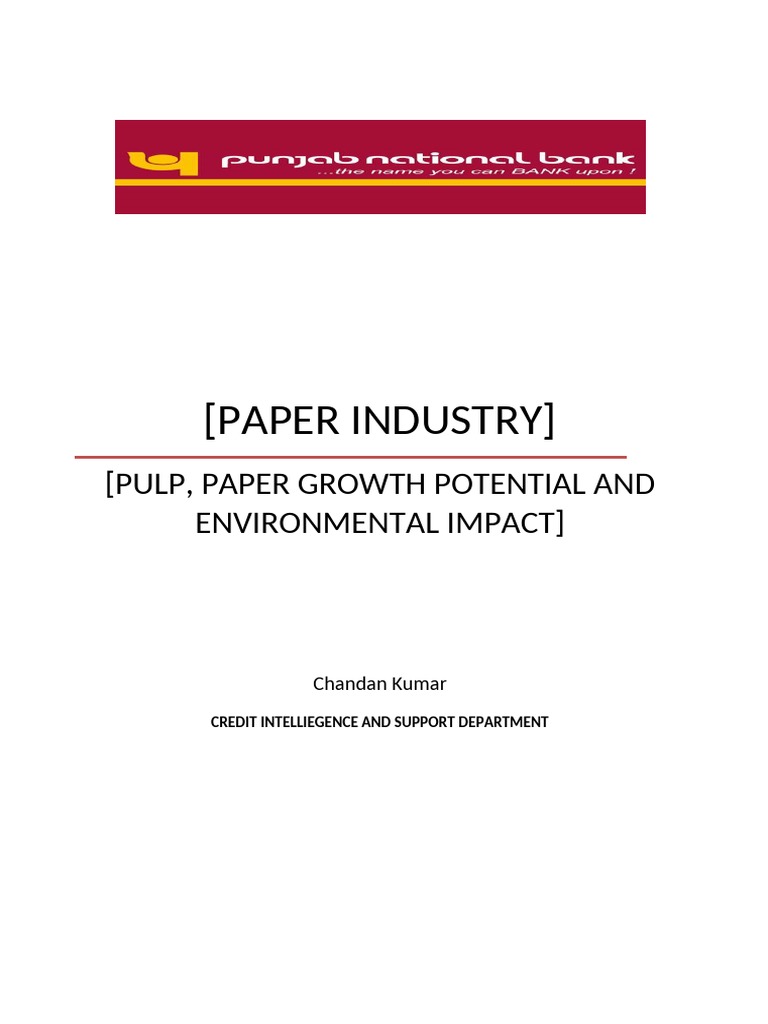 Pulp and Paper Industry Report | Download Free PDF | Paper | Pulp (Paper)