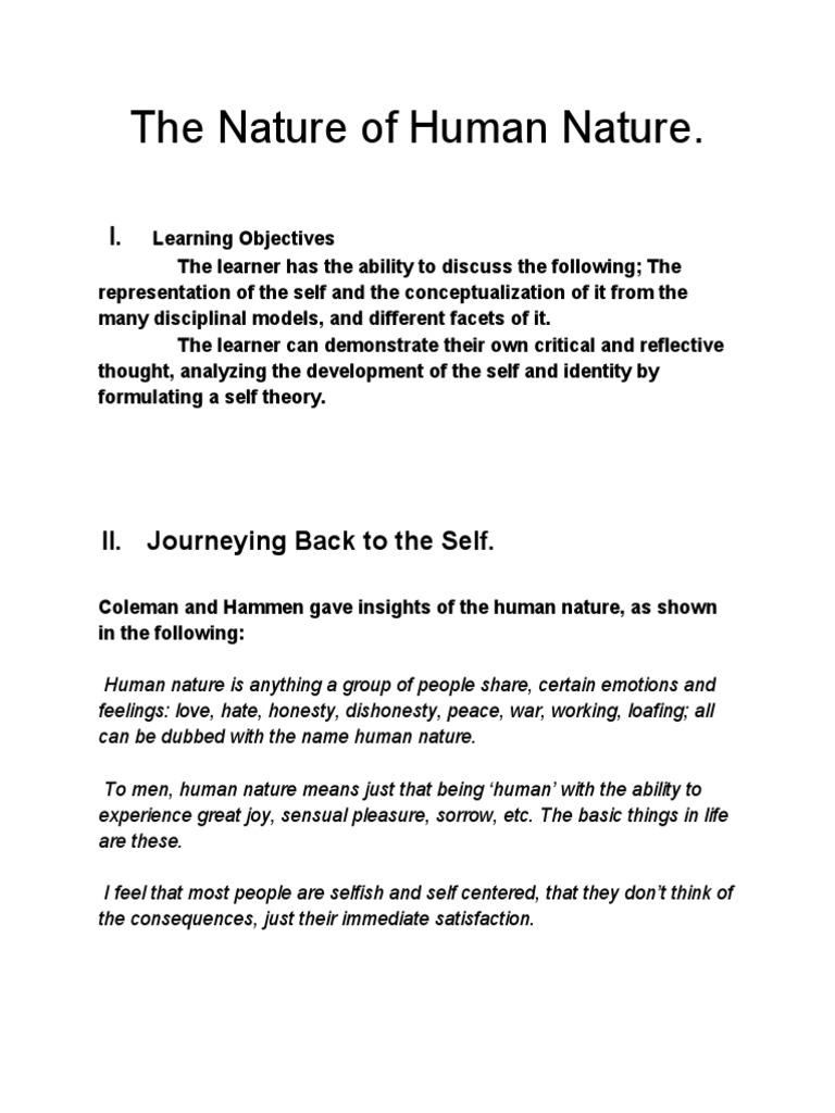 Understanding Human Nature Concepts | PDF | Id | Psychology