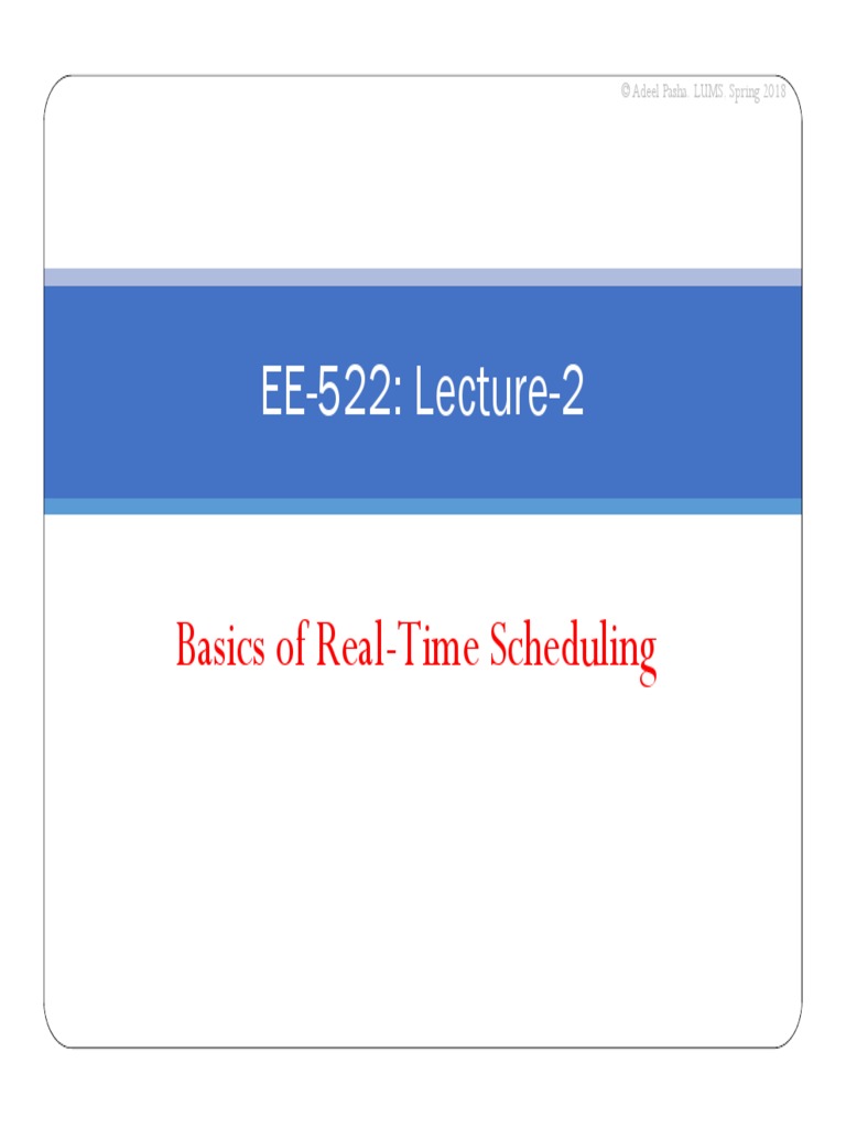 EE-522: Lecture-2: Basics of Real-Time Scheduling | Download Free PDF ...