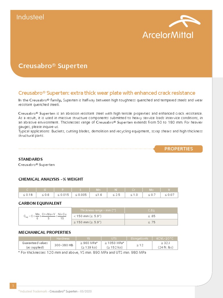 DS Wear Creusabro Superten 2020 1 | Download Free PDF | Construction ...