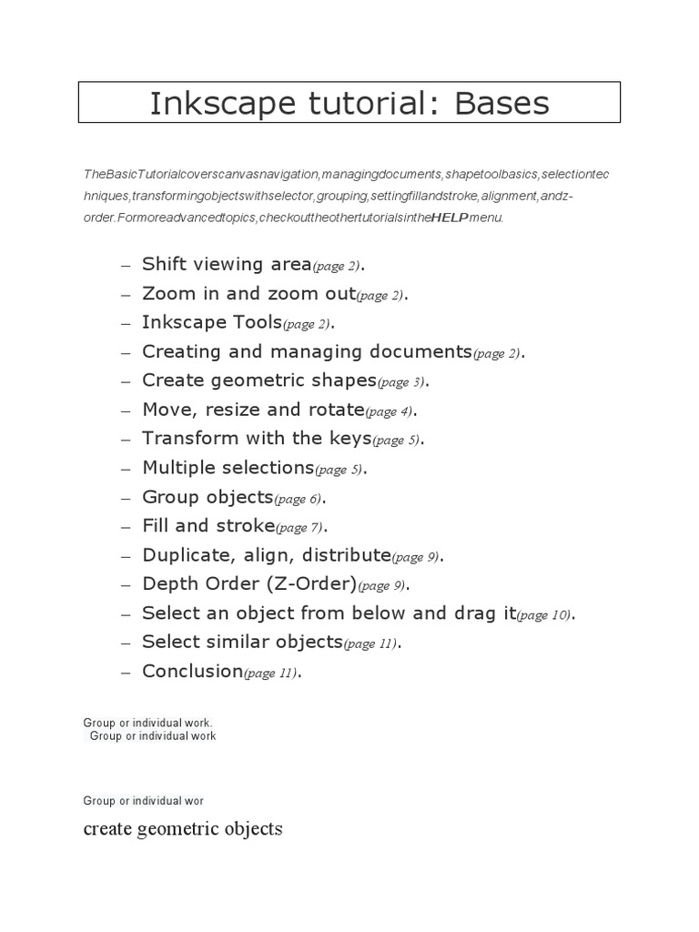 Inkscape Tutorial | PDF