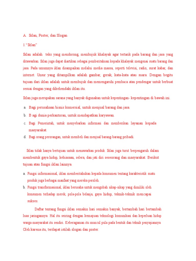 Iklan, Poster, Slogan | PDF