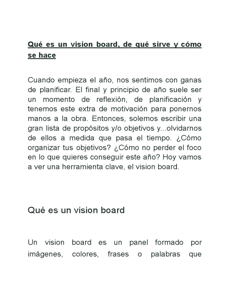 Qué es un vision board y su utilidad | PDF | Verdad | Mente inconsciente
