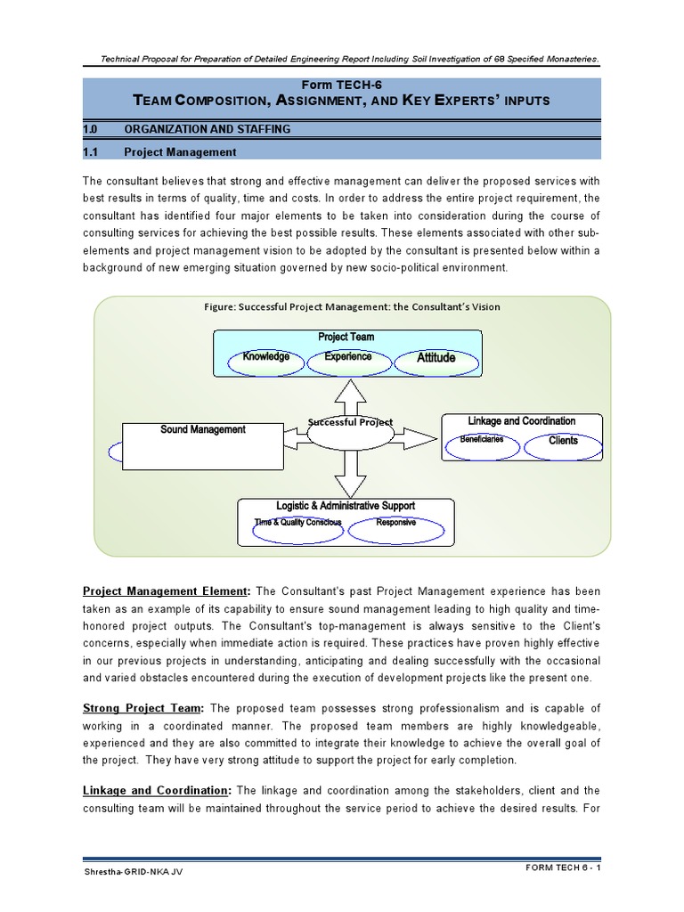 T C, A, K E ': Form TECH-6 EAM Omposition Ssignment AND EY Xperts Inputs | PDF | Project ...