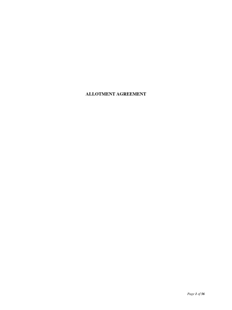 Allotment Agreement | Download Free PDF | Civil Law (Legal System ...