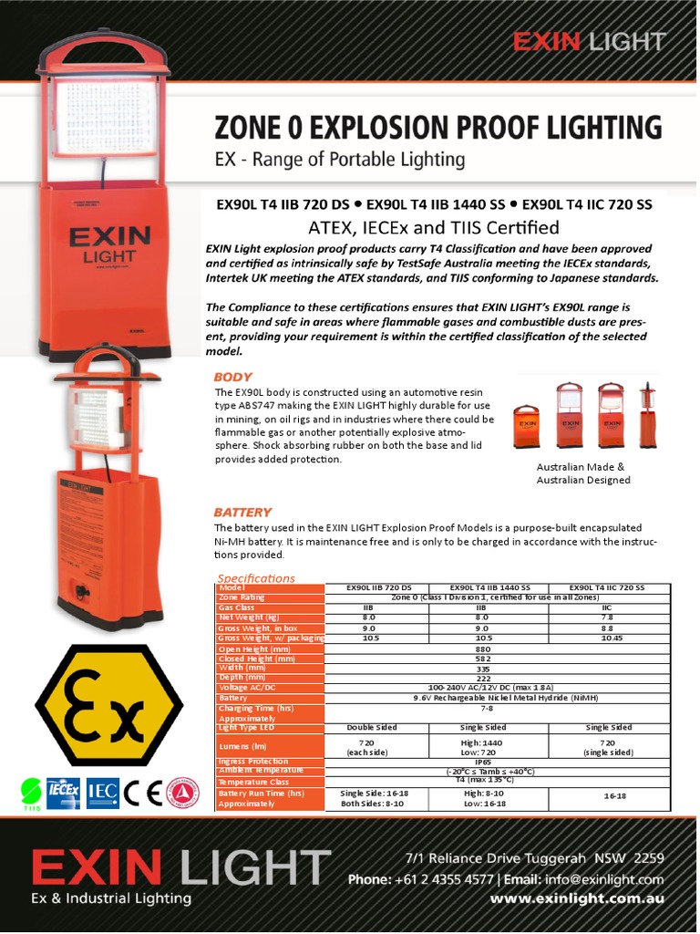 Exin Light Zone 0 EX90L-T4-Brochure-V26032019 | PDF | Rechargeable ...