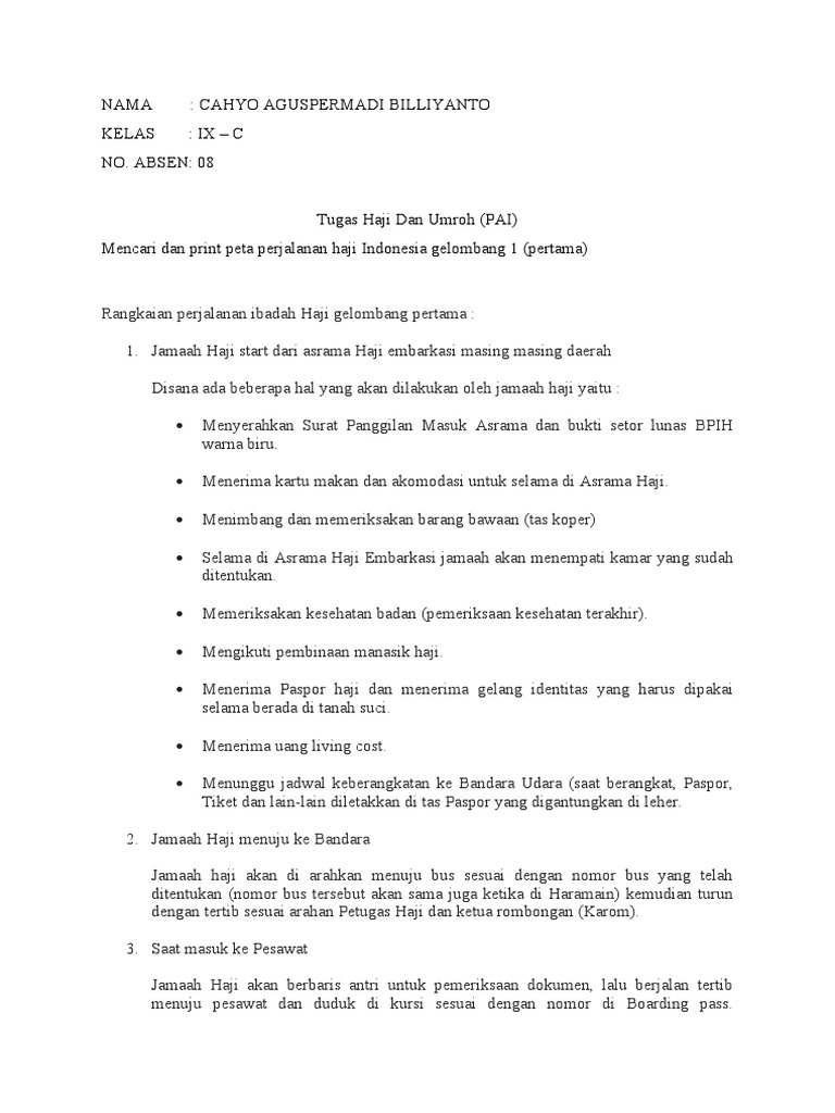 Peta Dan Uh Haji Dan Umroh (Ix-C.08) | PDF