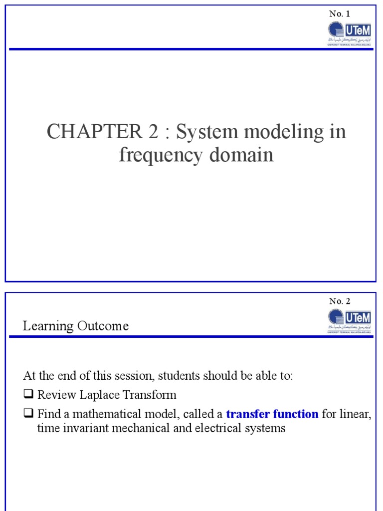 CHAPTER 2: System Modeling in Frequency Domain | PDF | Electrical Network | Laplace Transform