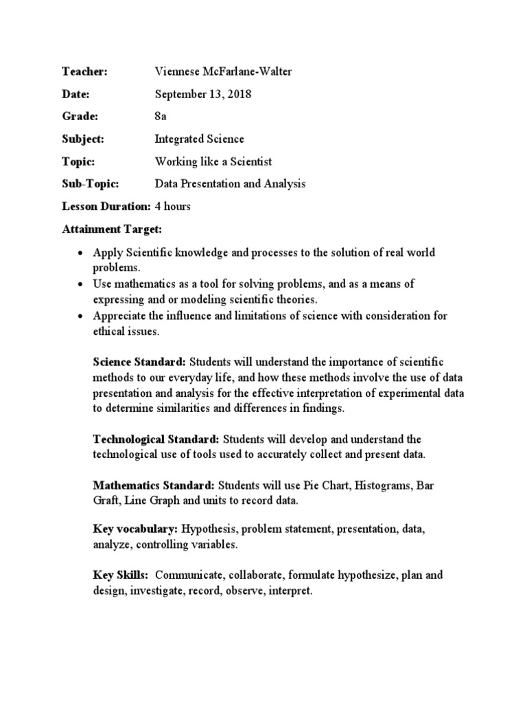 Grade 8 Integrated Science: Data Analysis | PDF | Chart | Science