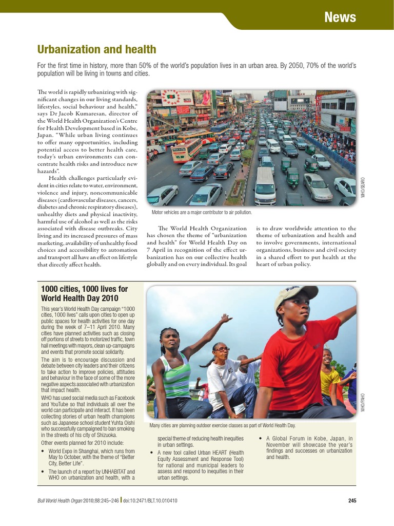 Urbanization and Health | PDF | World Health Organization | Urbanization