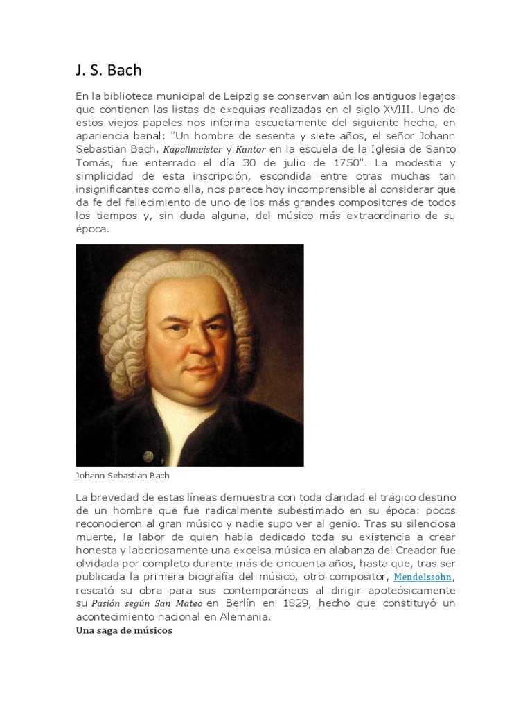 Juan Sebastián Bach | PDF | Johann Sebastian Bach | Música clásica
