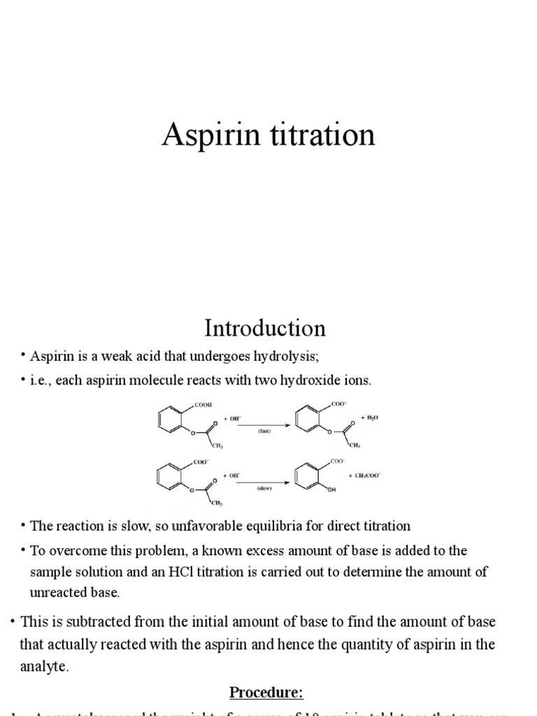 Asprin | Download Free PDF | Titration | Chemistry
