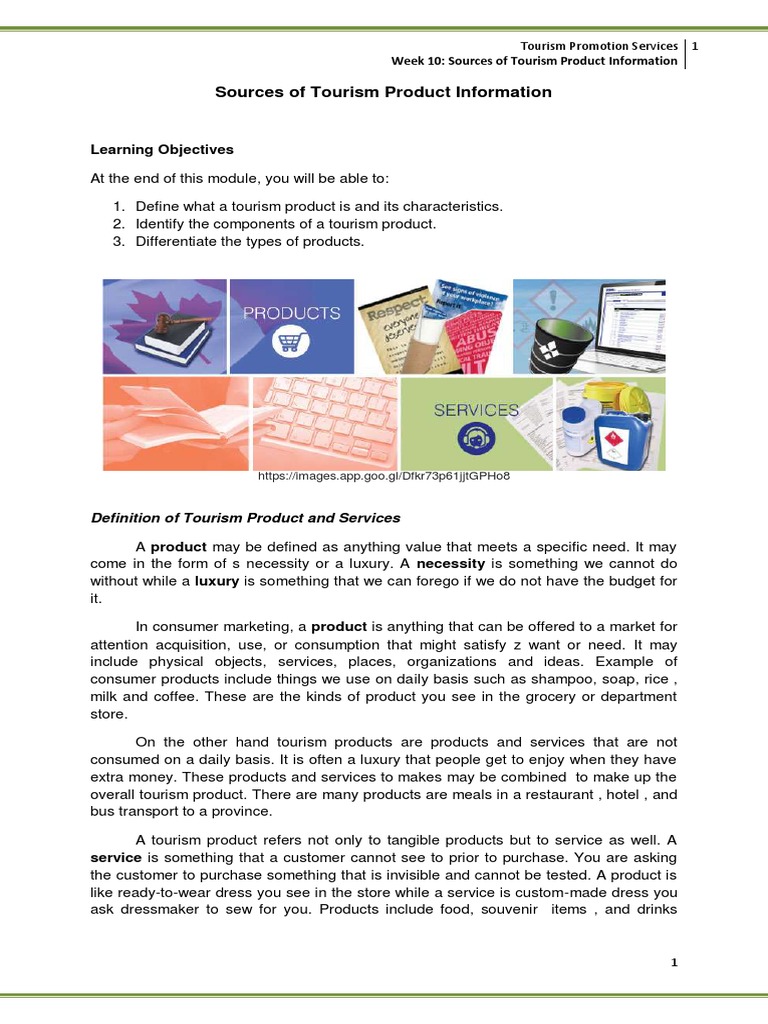 Understanding Tourism Product Characteristics | PDF | Tourism | Product ...