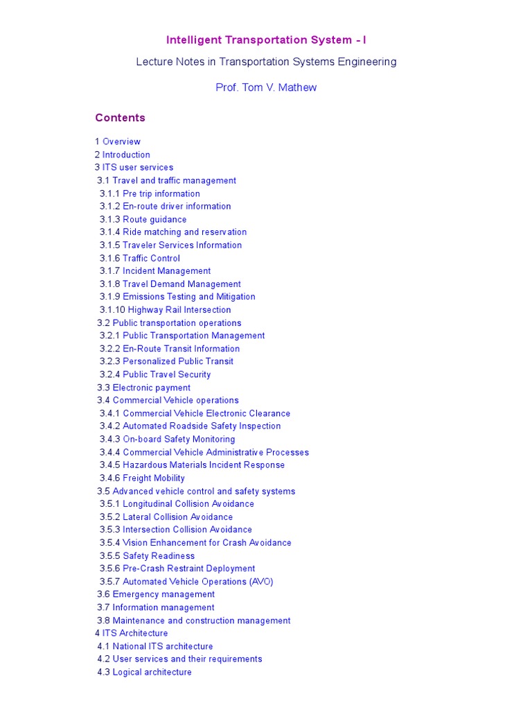 Intelligent Transportation Systems Overview | PDF | Transport | Traffic