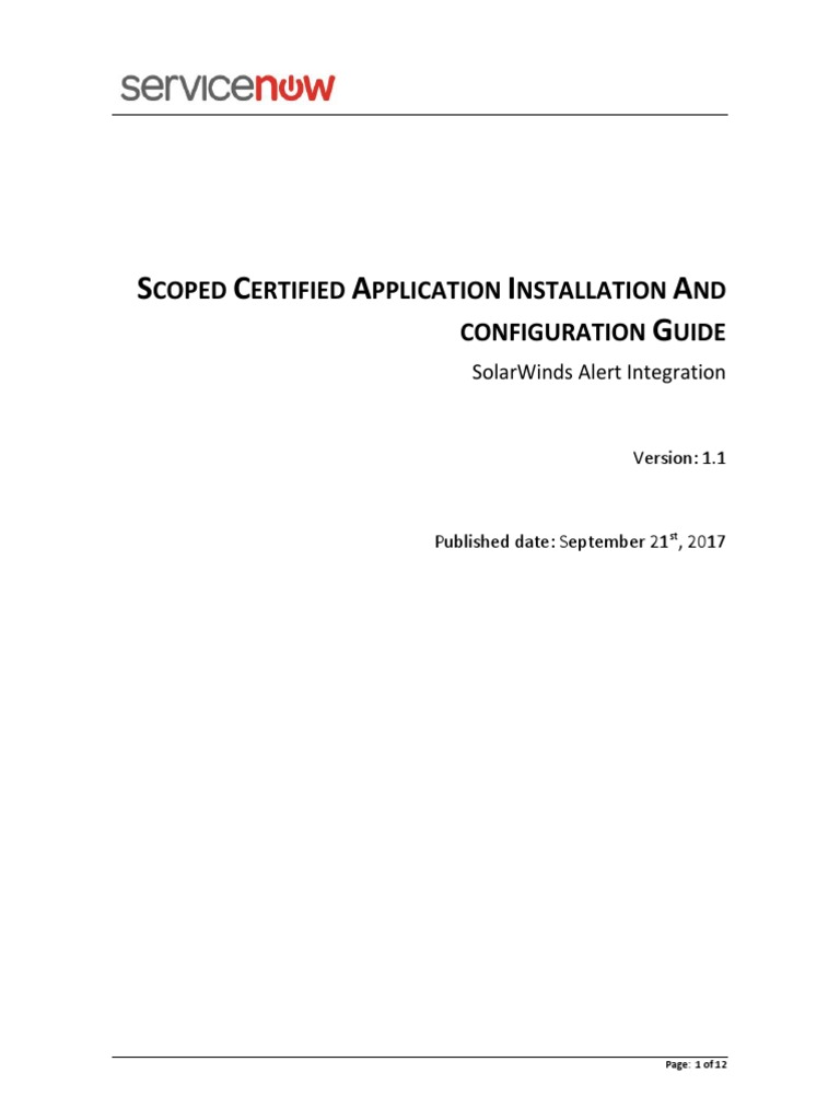 SolarWinds Alert Integration - Installation and Configuration Guide | PDF | Application Software ...