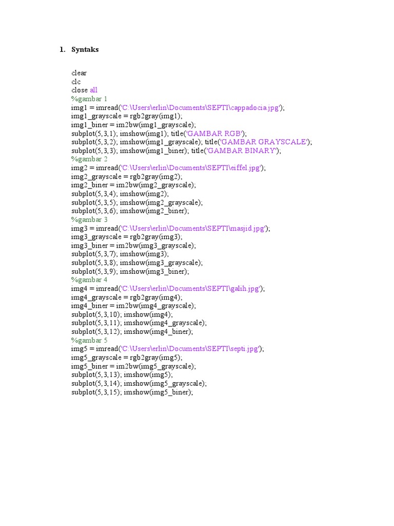 %gambar 1: 1. Syntaks | Download Free PDF | Digital Signal Processing ...