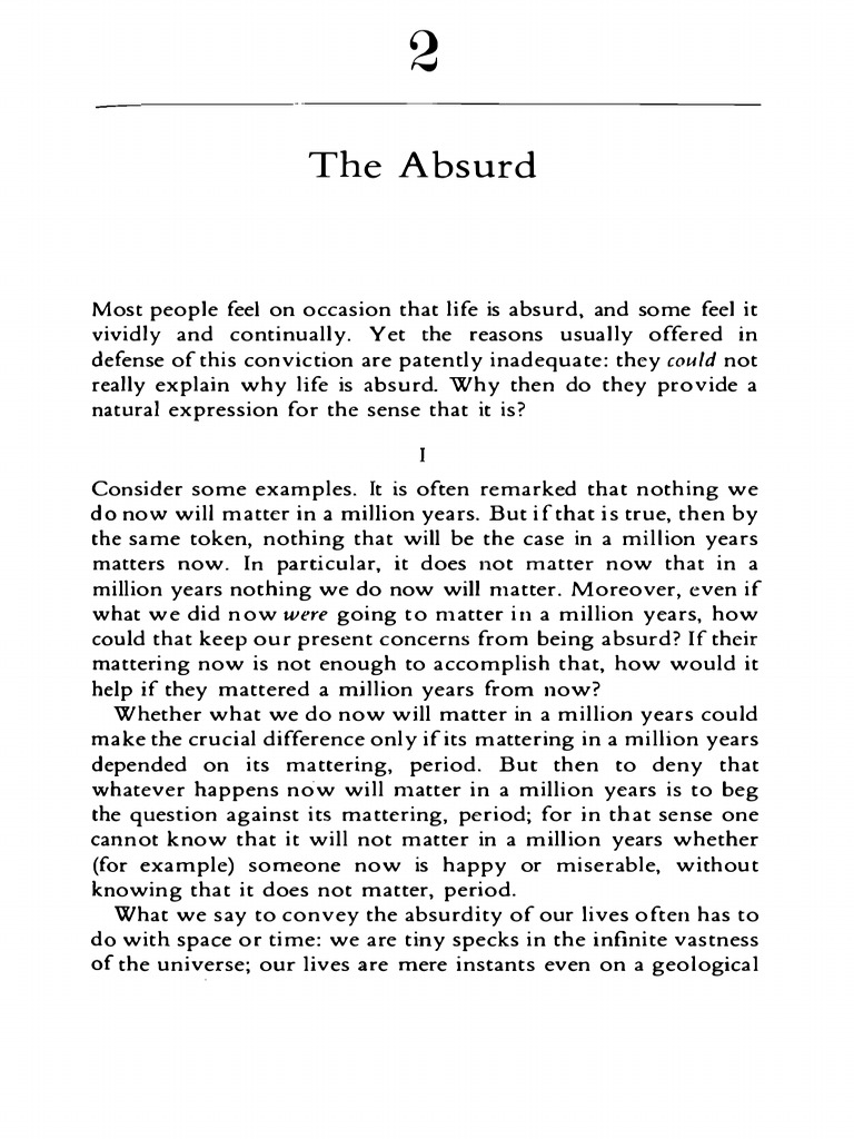 Thomas Nagel, "The Absurd" | Download Free PDF | Certainty | Skepticism