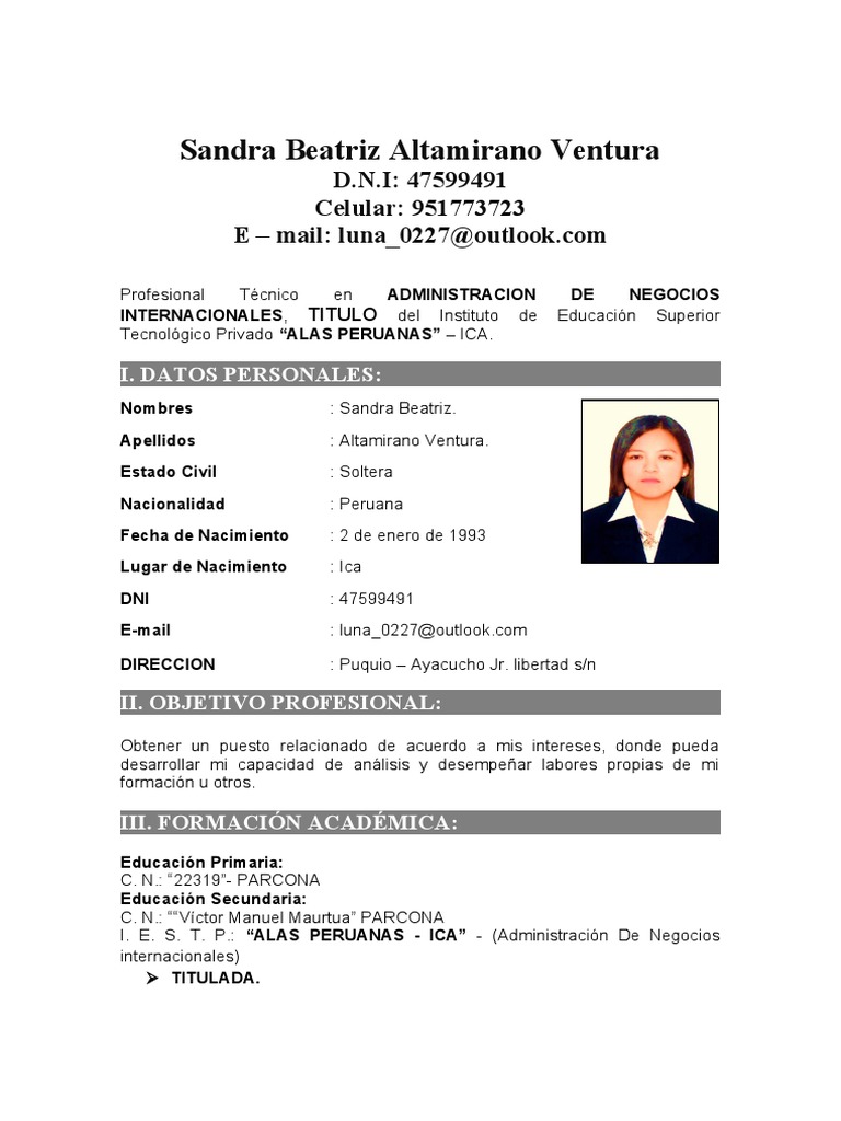 CV Sandra | PDF