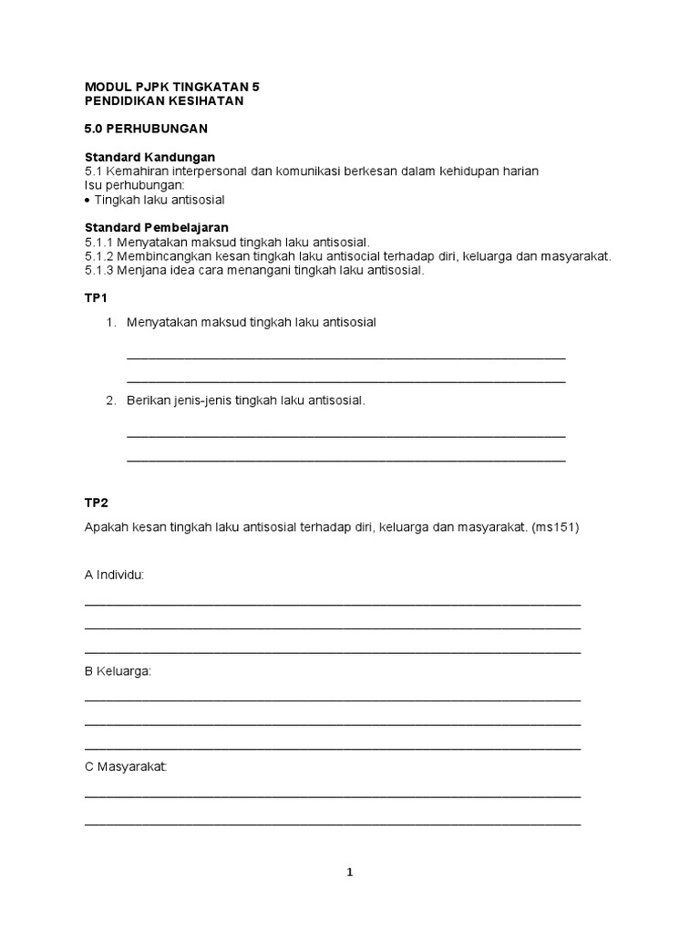 Modul PJPK Tingkatan 5-5 Perhubungan | PDF